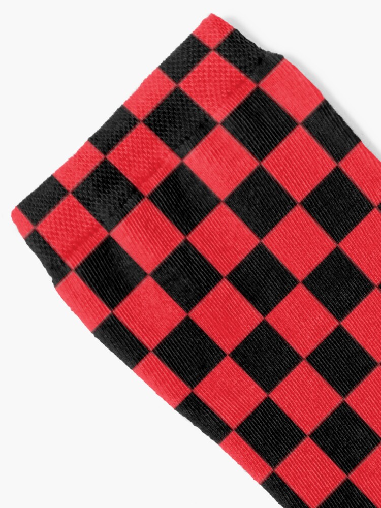 "Red and Black Check - Chequered Flag Pattern" Socks for Sale by ...