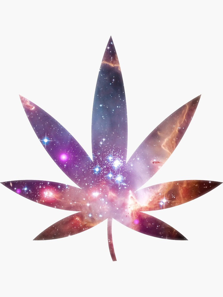 "Cosmic Pot Leaf" Sticker for Sale by spookydooky | Redbubble