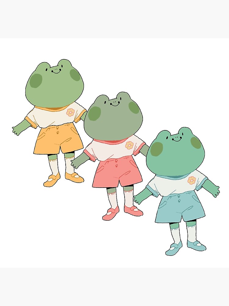 "Three froggies" Poster by peachy-doodle | Redbubble