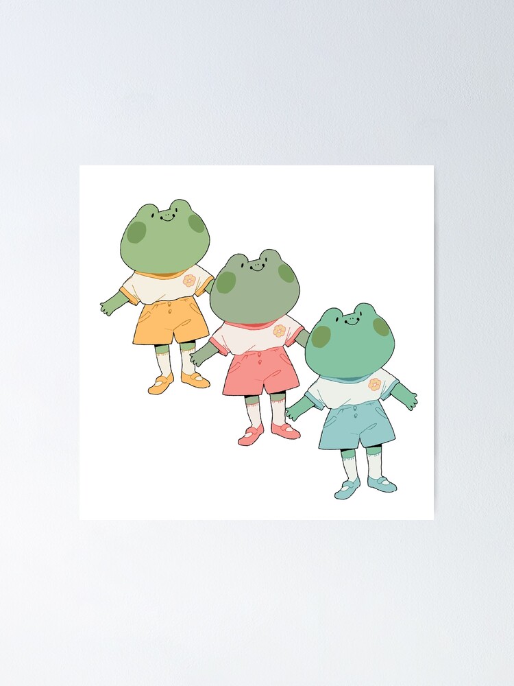 "Three froggies" Poster by peachy-doodle | Redbubble
