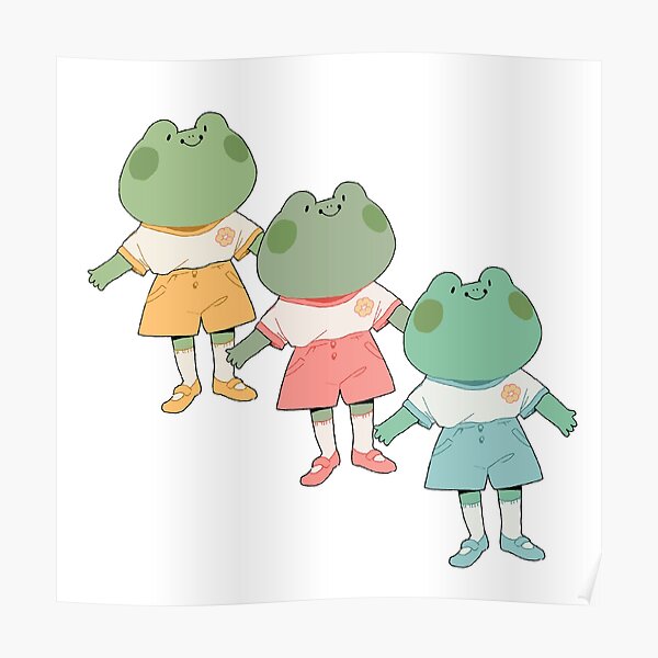 "Three froggies" Poster by peachy-doodle | Redbubble