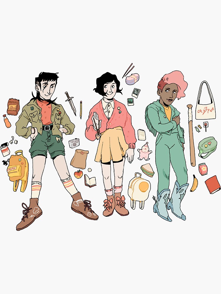 "Cryptid hunter girls" Sticker for Sale by peachy-doodle | Redbubble