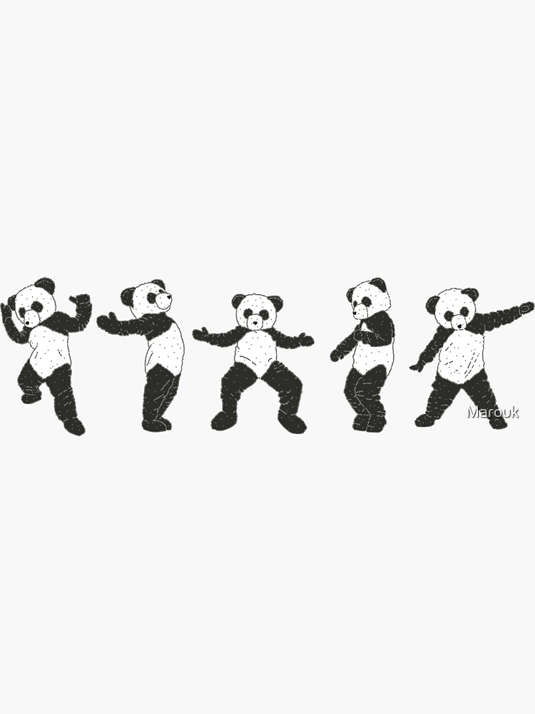 "Panda Dance Meme" Sticker by Marouk | Redbubble
