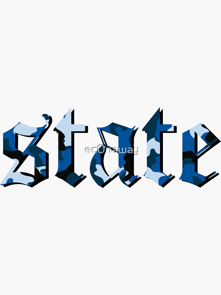 "state lettering" Sticker for Sale by ec0naway | Redbubble