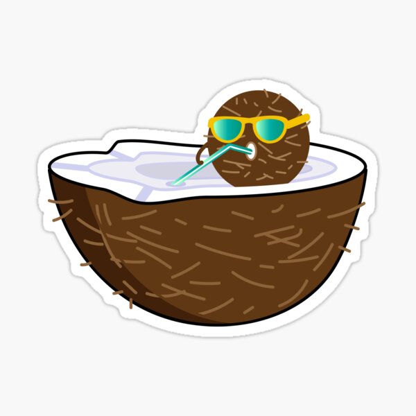 "Funny coconut drinks coconut milk" Sticker for Sale by spontania ...