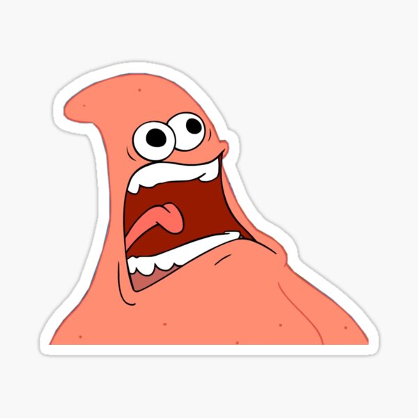 "shocked screaming patrick star" Sticker for Sale by eleonora5 | Redbubble