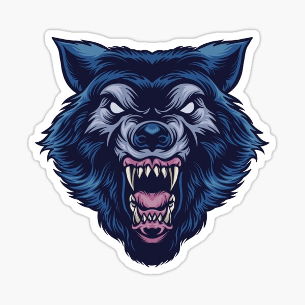 "Beasts Series - Angry Wolf" Sticker for Sale by vagabinha | Redbubble