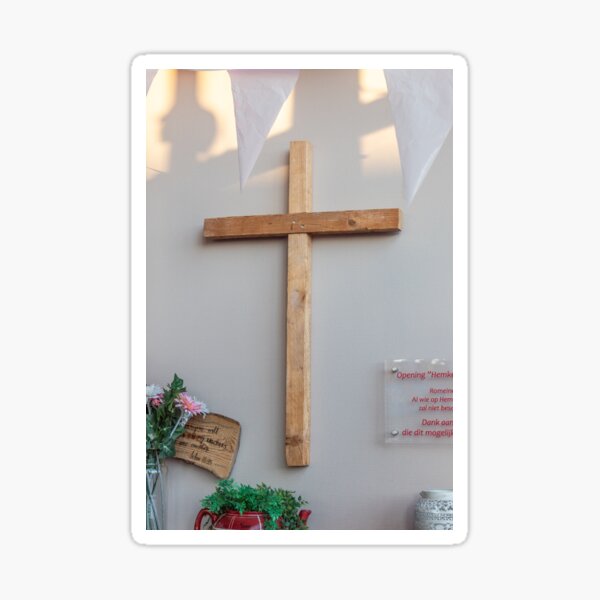 "Church wooden cross" Sticker by RaeWakefield | Redbubble