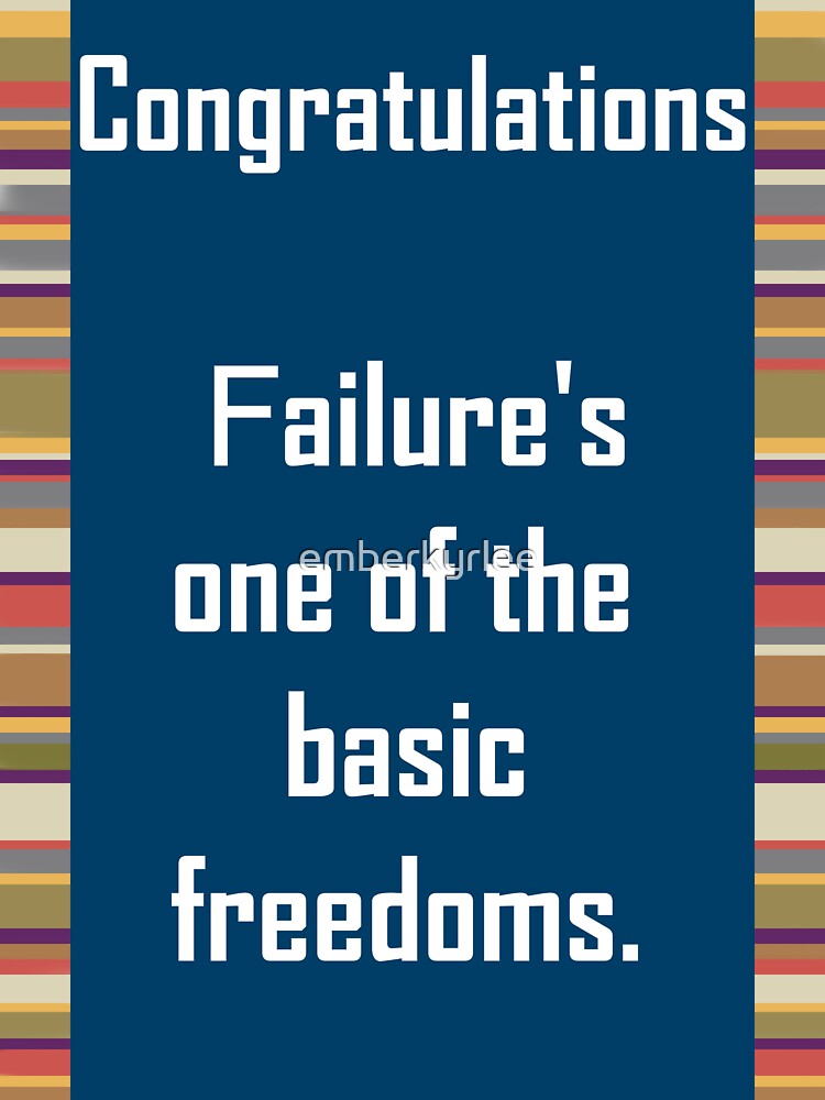 "Failure, It's a Basic Freedom" Sticker for Sale by emberkyrlee | Redbubble