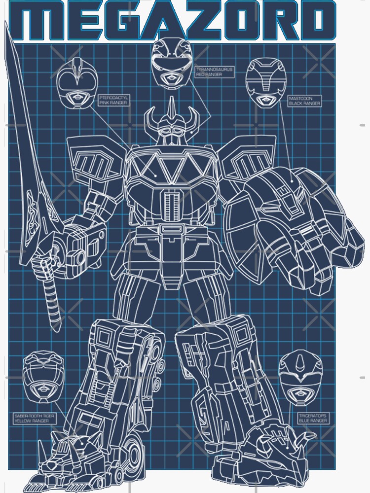 "Megazord" Sticker for Sale by Ravensclaw3 | Redbubble
