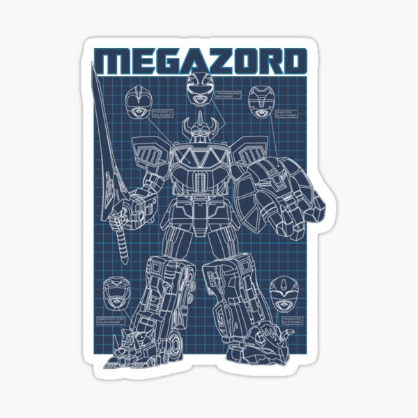 "Megazord" Sticker for Sale by Ravensclaw3 | Redbubble