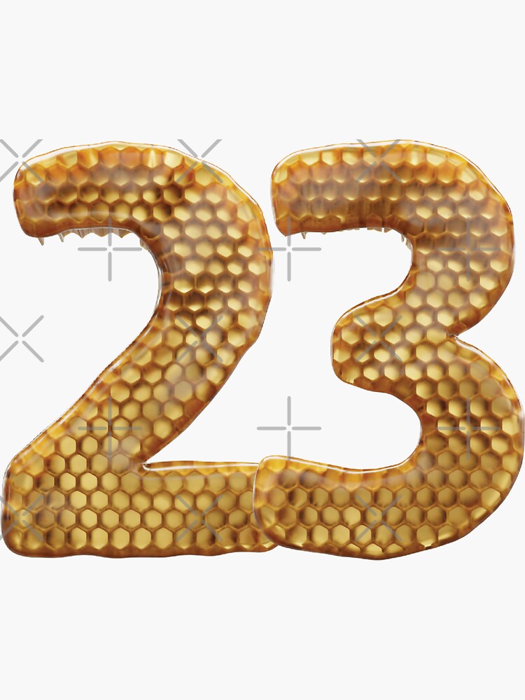 "23 Number 3d Honey Numbers Font" Sticker by HelloFromAja | Redbubble