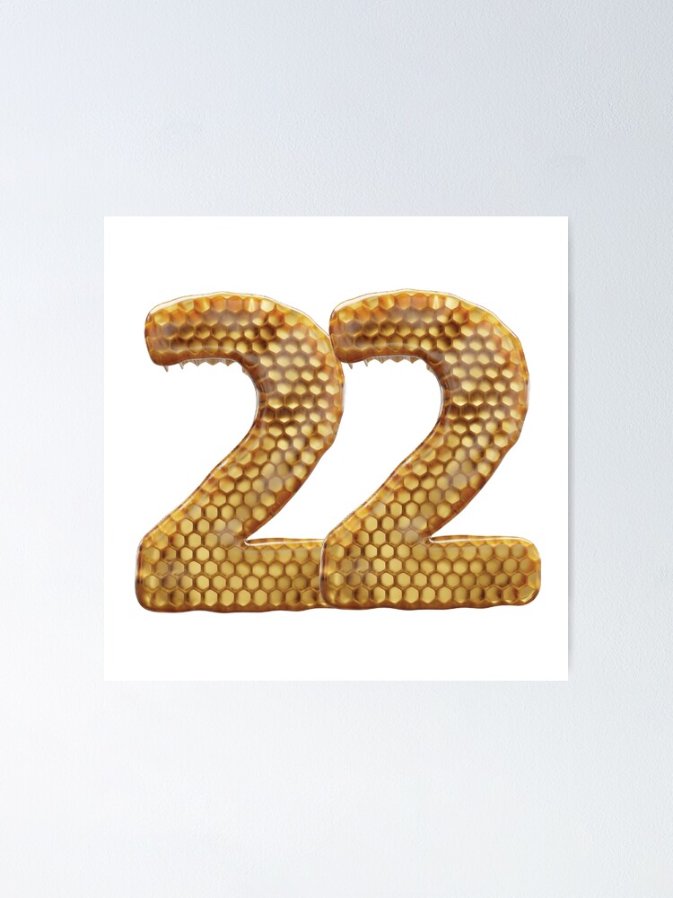 Poster for Sale mit "22 Nummer 3d Honey Numbers Schriftart" von ...