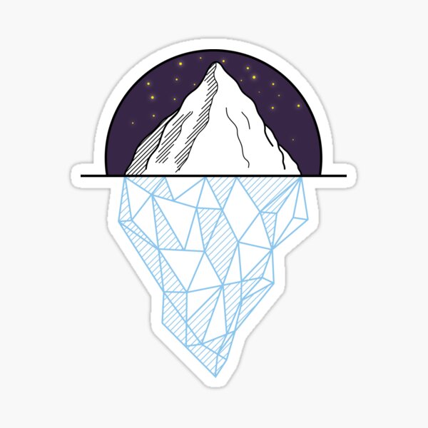 "Geometric Iceberg Lots o' Lines" Sticker for Sale by Reatola | Redbubble