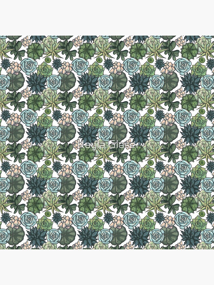 "Succulent Repeating Pattern • Cartoon Ink Drawing" Sticker by CirylXD ...