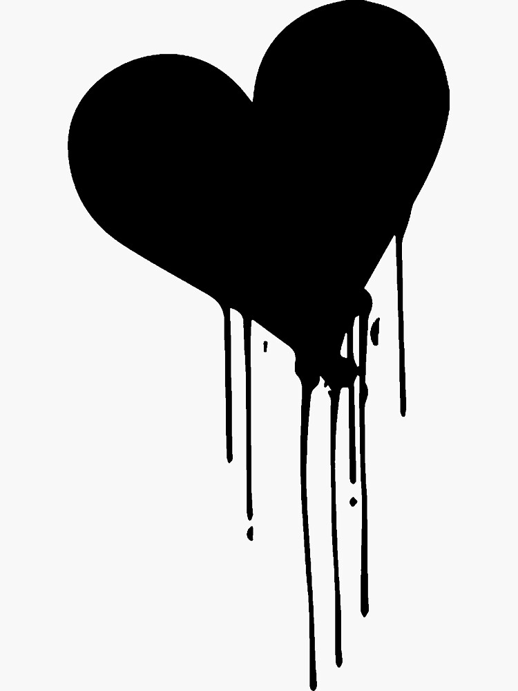 "Black Drip Heart" Sticker for Sale by PaisleyF1 | Redbubble