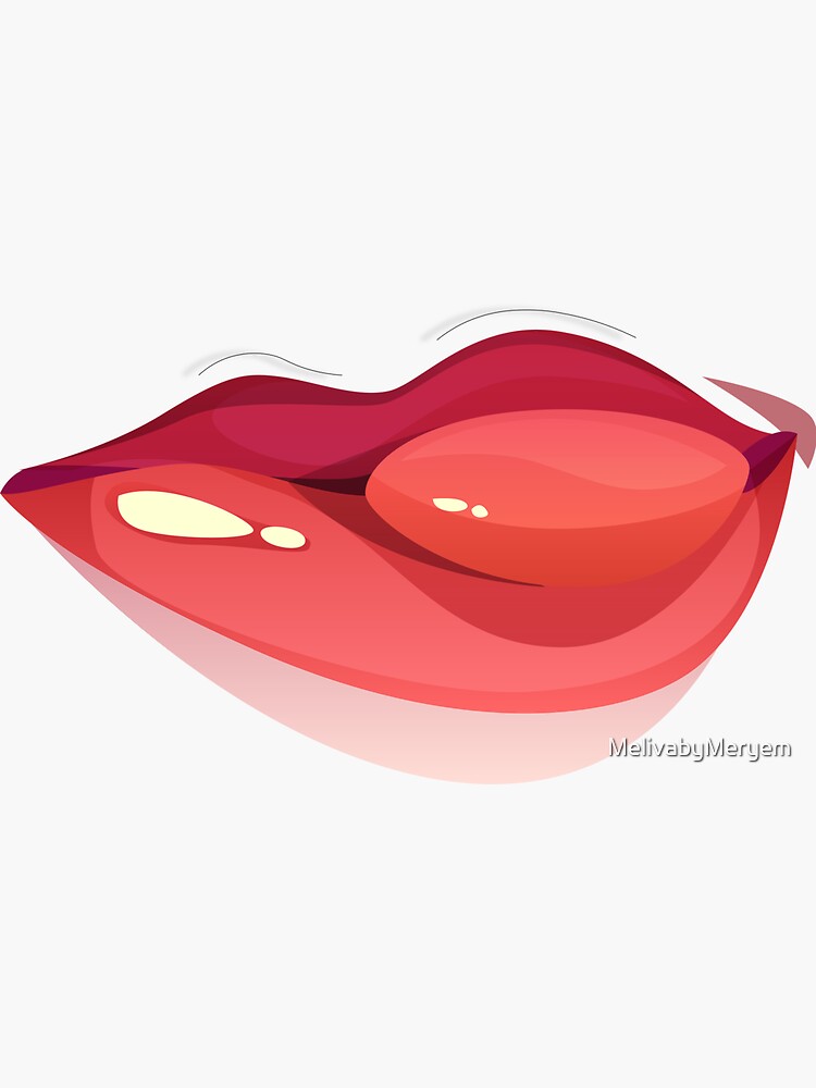 "Funny lip design" Sticker for Sale by MelivabyMeryem | Redbubble