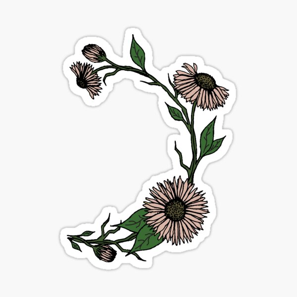 "Pink Flower Crown" Sticker by Chairfullymade | Redbubble