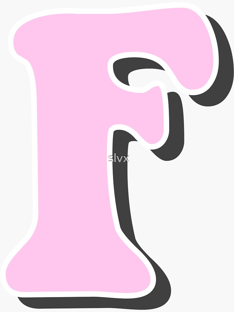 "Pink letter "F"" Sticker by slvx | Redbubble