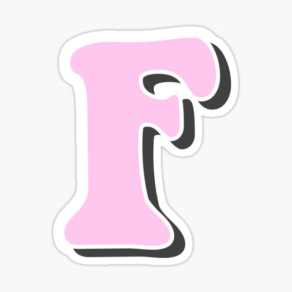 "Pink letter "F"" Sticker by slvx | Redbubble
