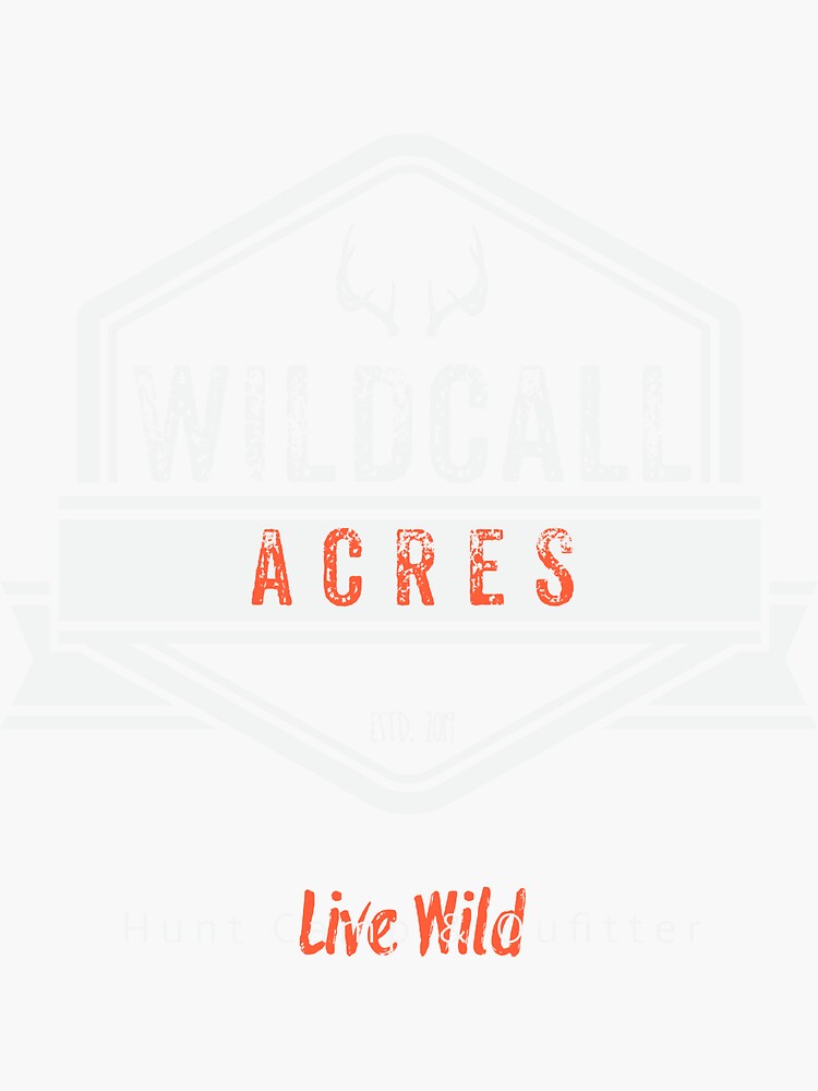 "Wildcall Acres Logo - white " Sticker by WildcallAcres | Redbubble