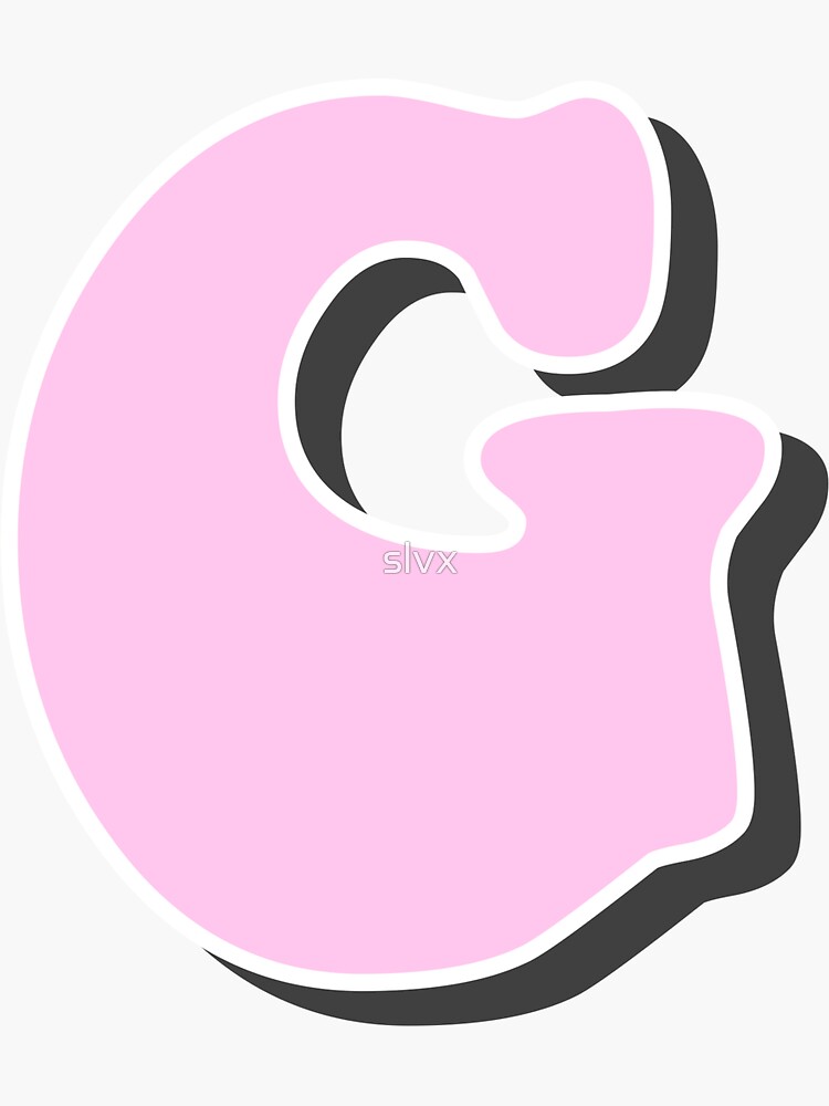 "Pink letter "G"" Sticker for Sale by slvx | Redbubble