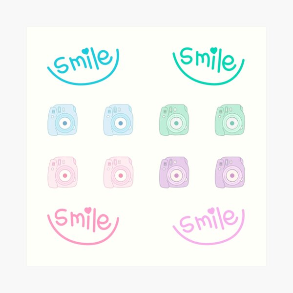 "Mini camera smile vsco colorful aesthetic" Art Print by OkihanaShop ...