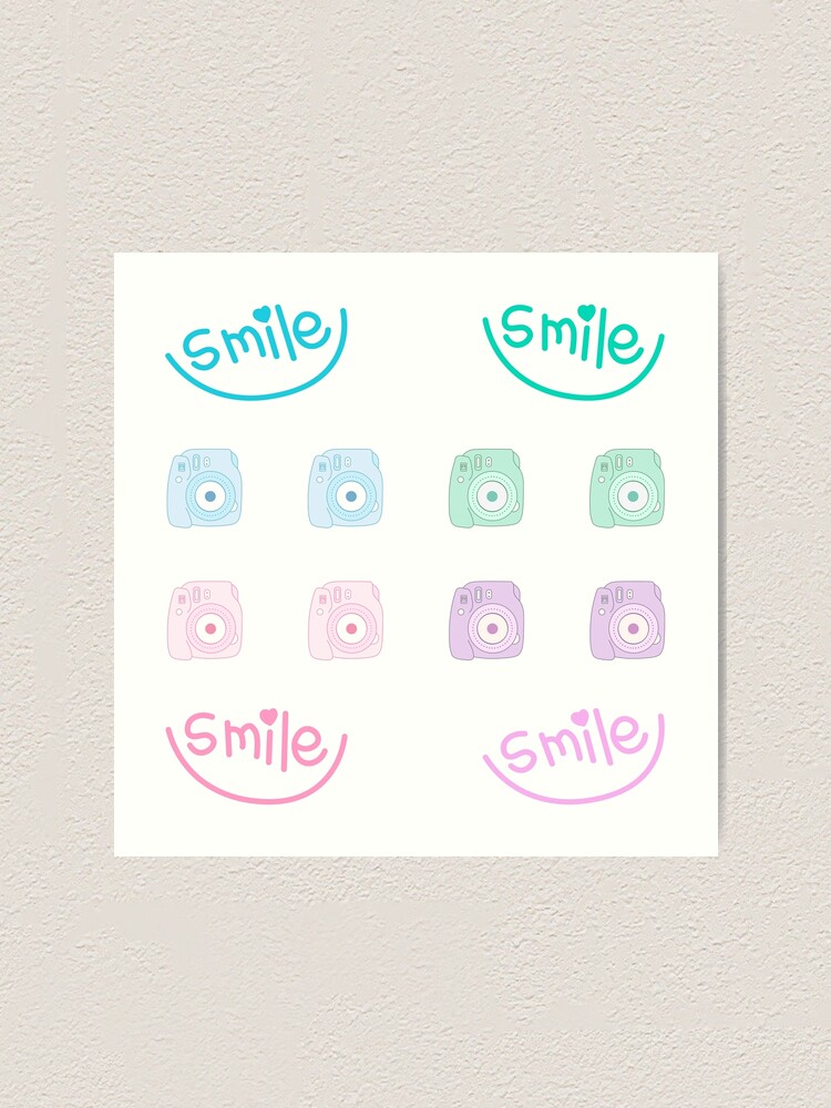 "Mini camera smile vsco colorful aesthetic" Art Print by OkihanaShop ...