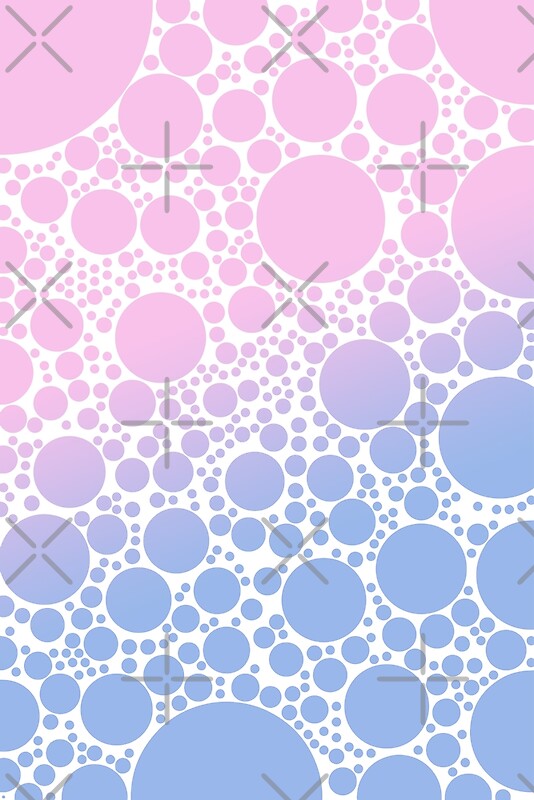 "Pastel Pink and Pale Sapphire Blue Bubble Polka Dots Vector Pattern" by patternsoup | Redbubble