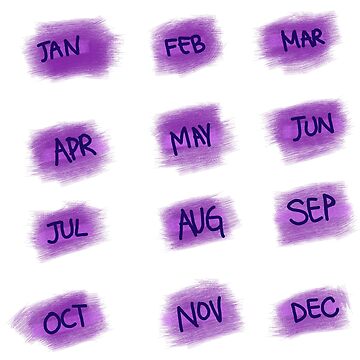 "PURPLE 12 month planner theme " Sticker for Sale by fill14sketchboo ...