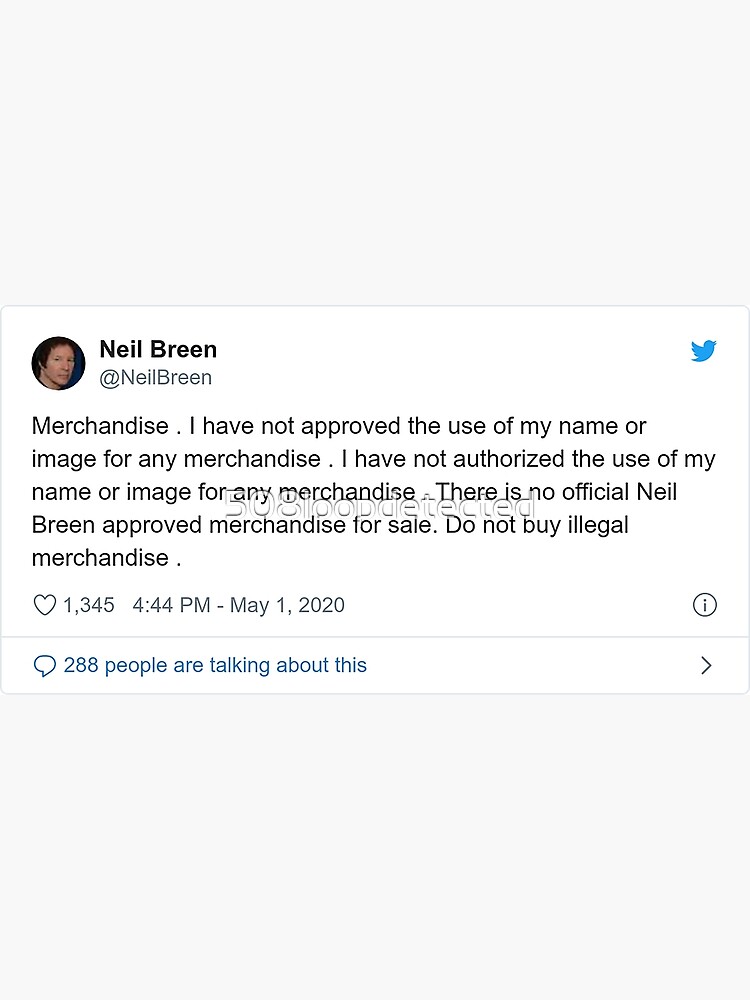 "Neil Breen Merchandise Tweet" Poster for Sale by 508loopdetected ...