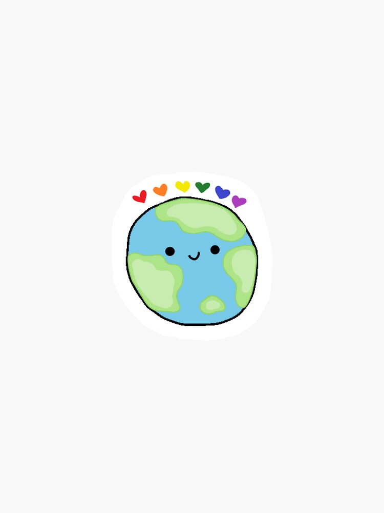 "Rainbow Heart Earth" Sticker for Sale by hdla927 | Redbubble