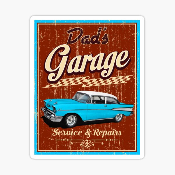"Dad's 57 Chevy" Sticker for Sale by Yourauto | Redbubble