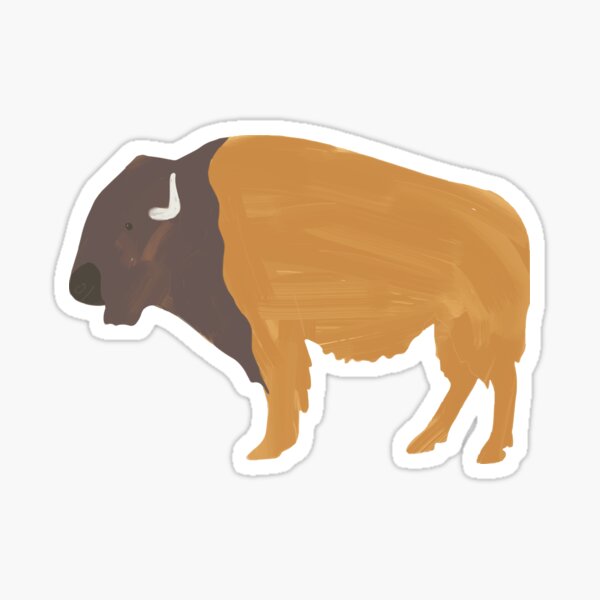 "Wild Buffalo Illustration, Wild Bison Art" Sticker for Sale by ...