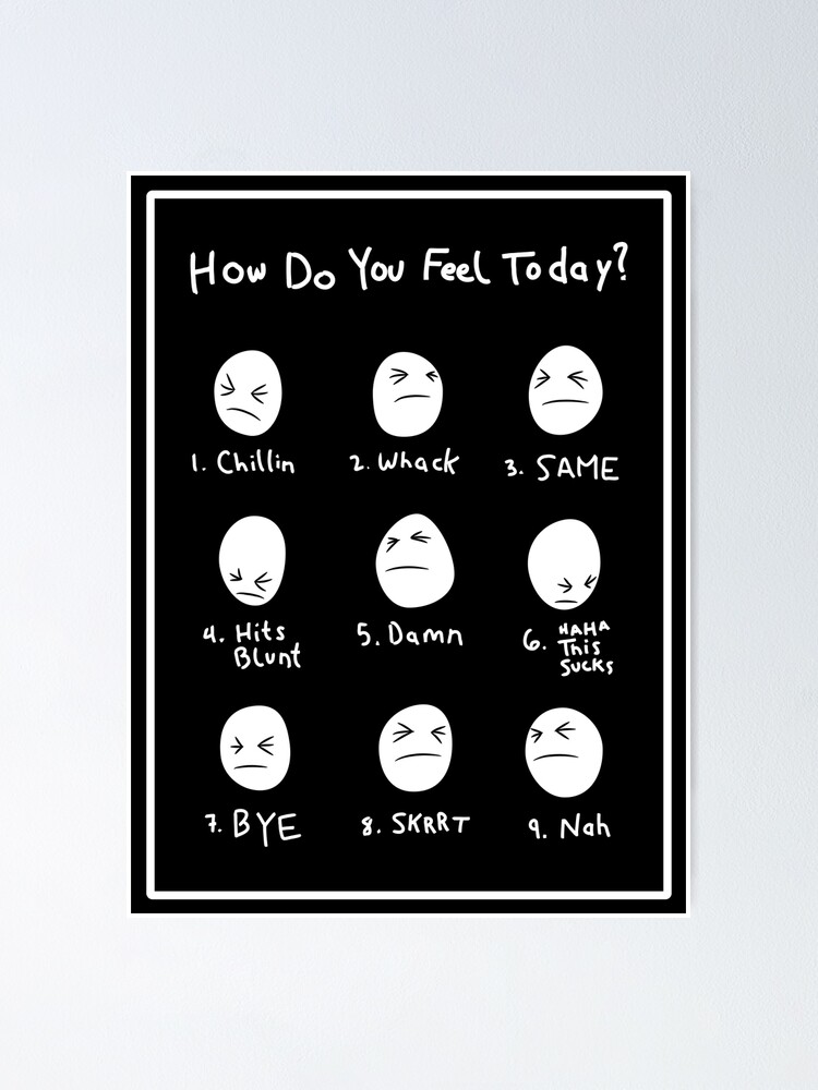 "How Do You Feel Today? Poster" Poster by planetjcost | Redbubble