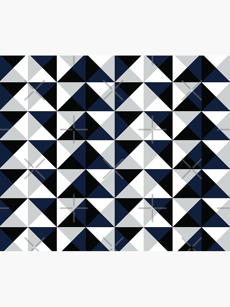 "Rotated Square Diagonals Triangle Pattern 003 - Black Gray White Navy ...