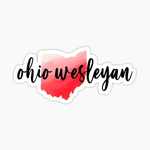 "Ohio Wesleyan script state" Sticker for Sale by ronbonjovi | Redbubble