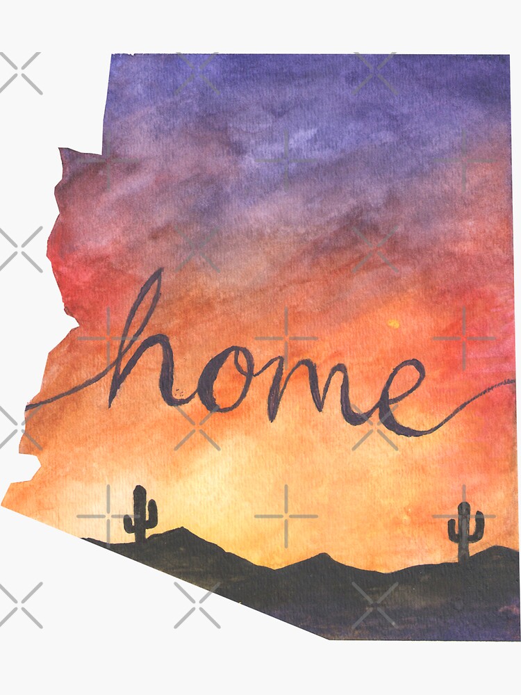 "Arizona Home Sunset" Sticker for Sale by CeceArt | Redbubble