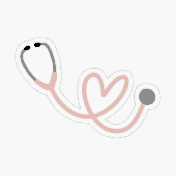 "Pink Heart Stethoscope" Sticker by jaquemv | Redbubble