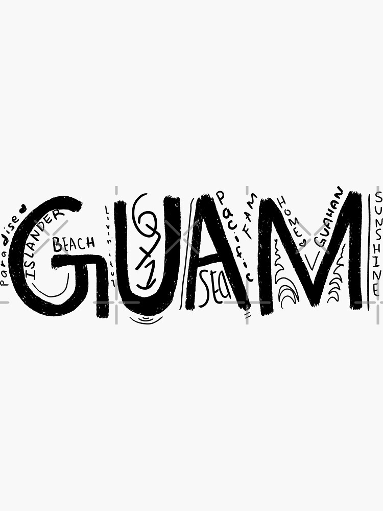 "Hand-drawn Guam Design" Sticker for Sale by aangoco | Redbubble