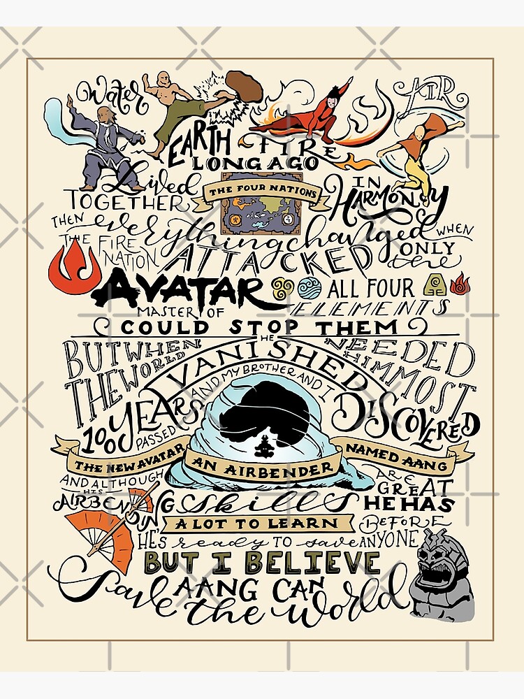 (Colorized) Avatar the Last Airbender Intro Sequence Premium Matte ...