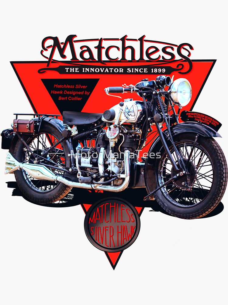 "Vintage Matchless Silver Hawk Motorcycle by MotorManiac " Sticker by ...