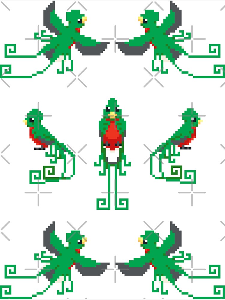 "Pixel Birds! Quetzal, Flock Pattern, Cute" Magnet for Sale by ...