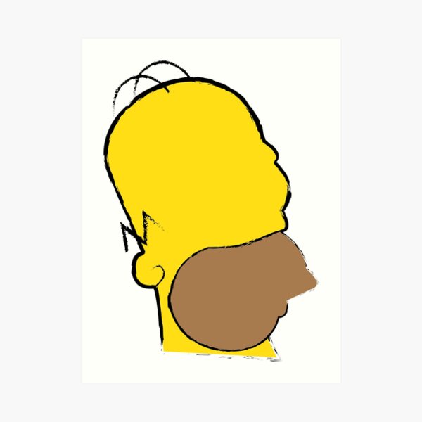 "Homer Simpson Outline" Art Print for Sale by trhagen | Redbubble