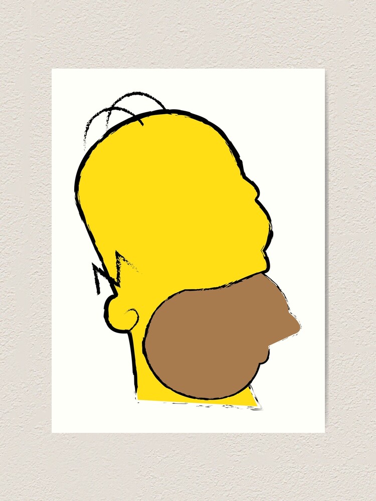 "Homer Simpson Outline" Art Print for Sale by trhagen | Redbubble