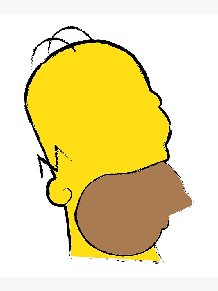 "Homer Simpson Outline" Mounted Print by trhagen | Redbubble