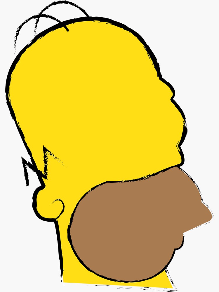 "Homer Simpson Outline" Sticker by trhagen | Redbubble