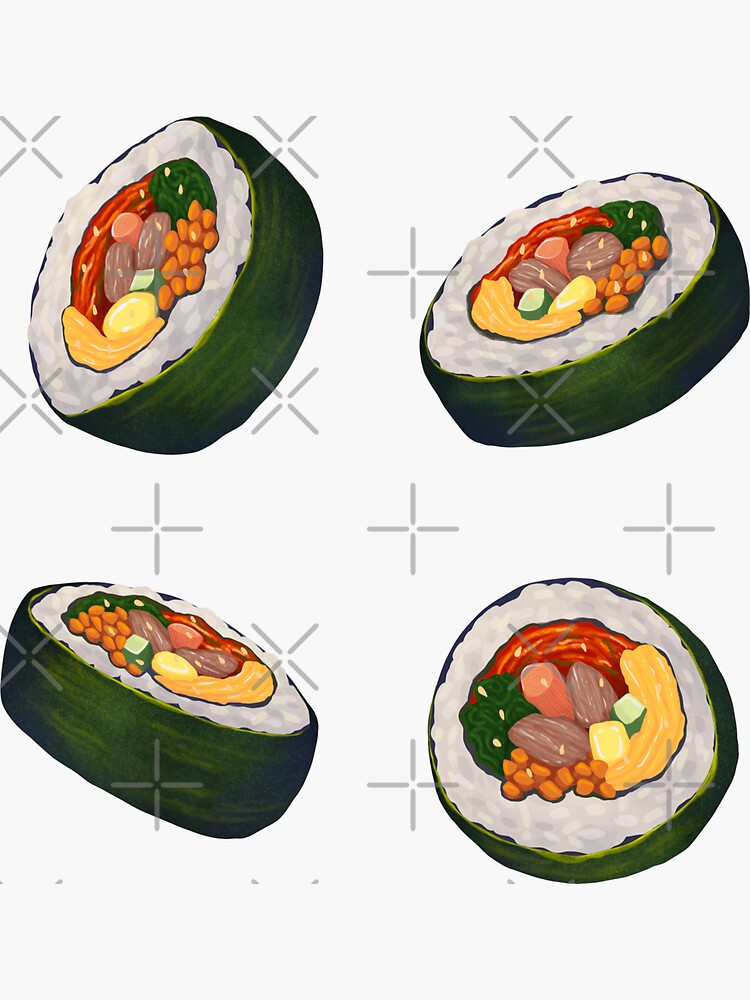 "Gimbap" Sticker for Sale by rawmawr | Redbubble
