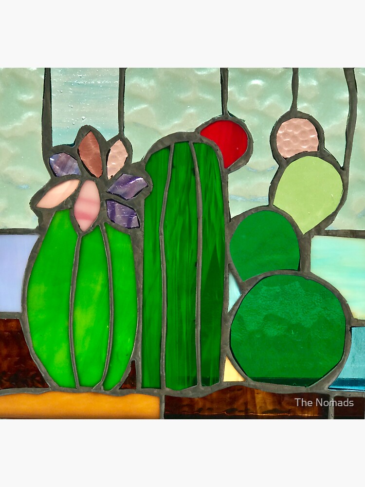 "Photo of Stained Glass Leadlight Cactus" Sticker for Sale by ...