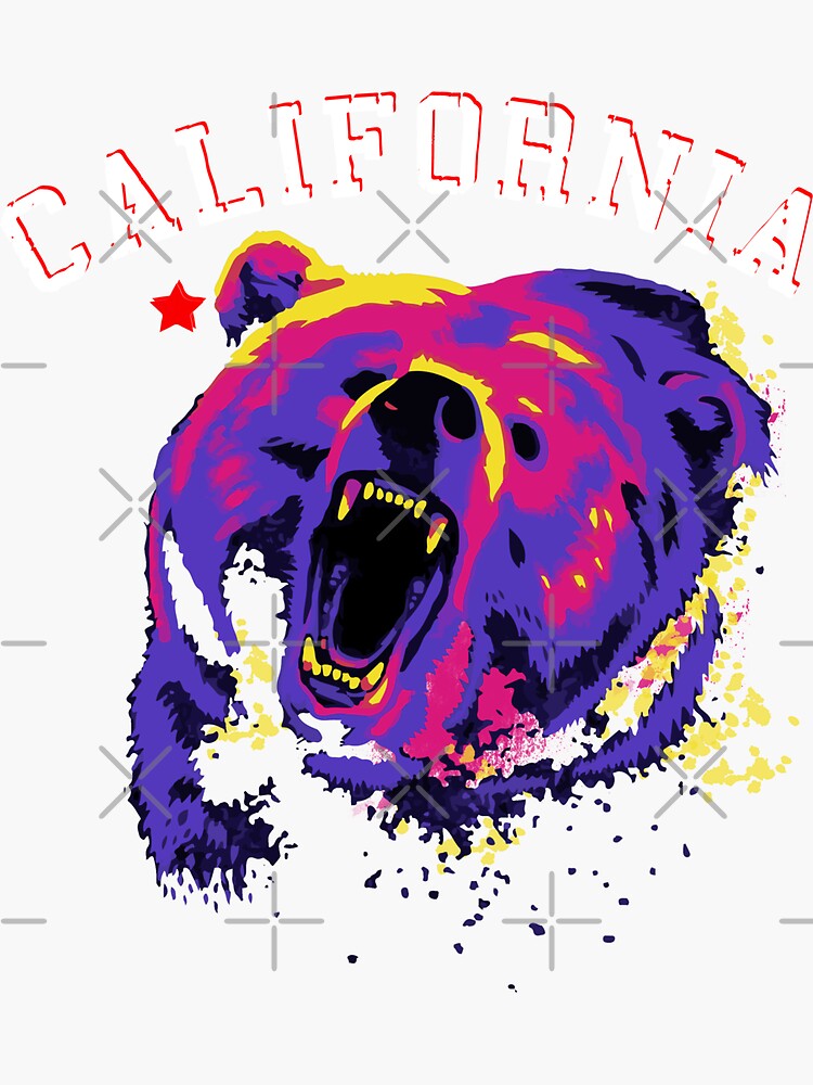"California bear" Sticker by TopDesignArt | Redbubble